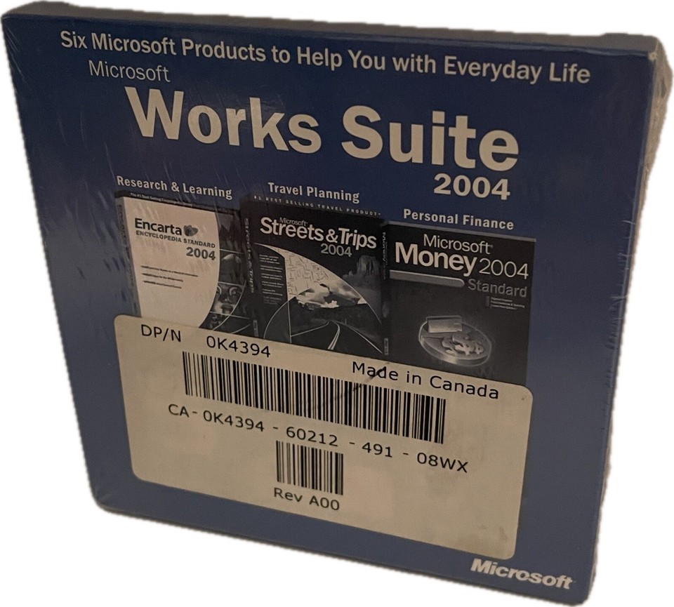 Microsoft Works Suite 2004 BRAND NEW MADE in CANADA | eBay