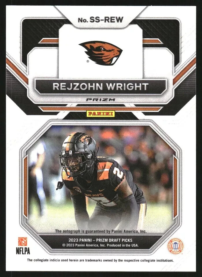 2023 Prizm Draft Picks Sensational Signatures Silver Rejzohn Wright New ...