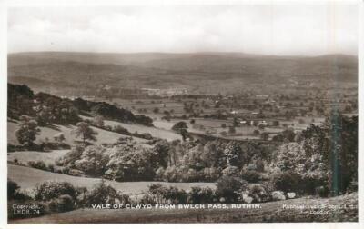 Llanrhaiadr Wales View Of View Of Clwyd From Bwlch Pass, Nr. Ruthin OLD ...