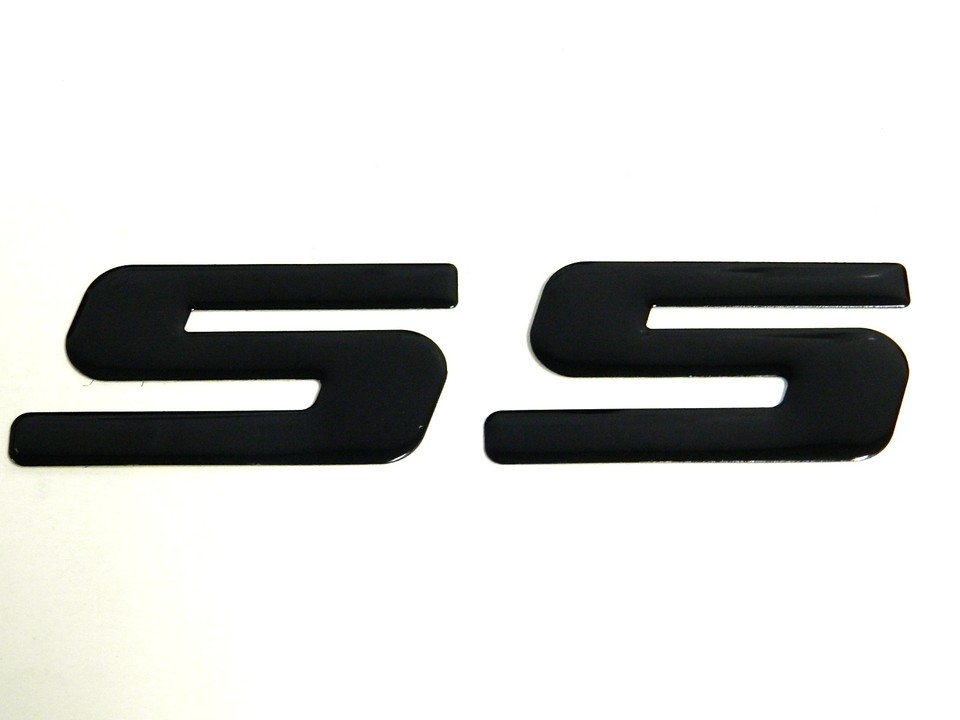 3 LARGE BLACK SS EMBLEM BADGE DECAL FOR CHEVROLET CHEVY SILVERADO PICK ...