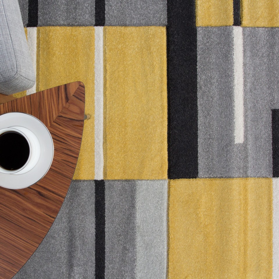 Ochre Mustard Yellow Gold Bright Large Area Rug Rugs for Living Room ...