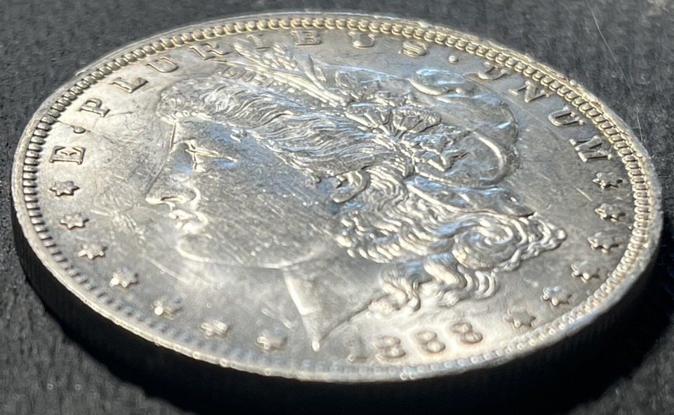 Cleaned And AU Details On This 1888-O Morgan Silver Dollar EDS Scarface ...
