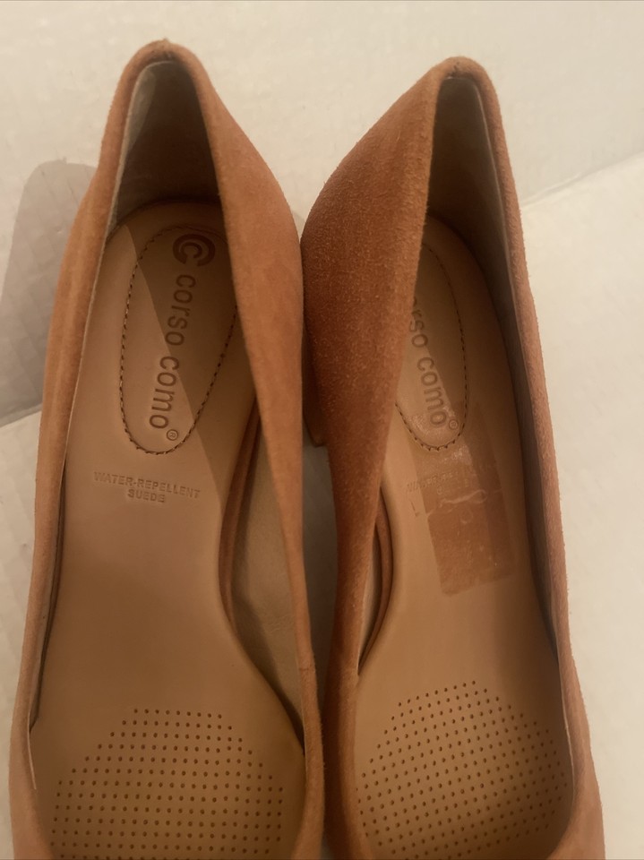 Women’s Corso Como Shoes Pumps Heels Suede Light Brown Pointed Toe Size ...