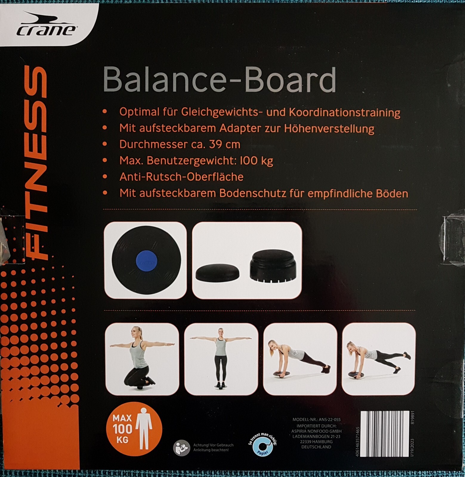 Balance-Board Gleichgewicht Koordinationstraining Fitness von Crane Neu ...