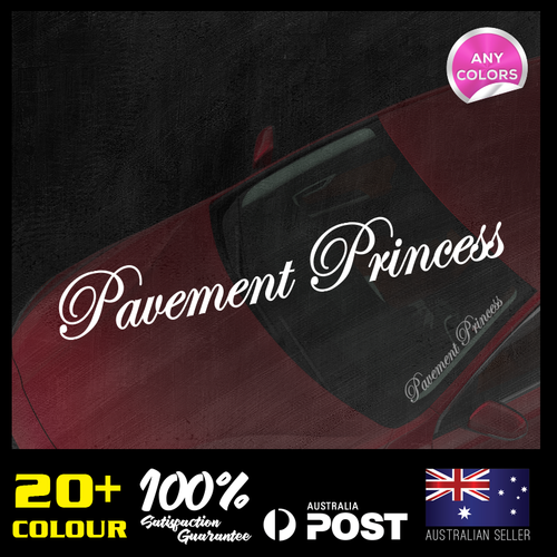 Pavement Princess Windscreen Decals 500x70mm JDM Stickers Vinyl Lower ...