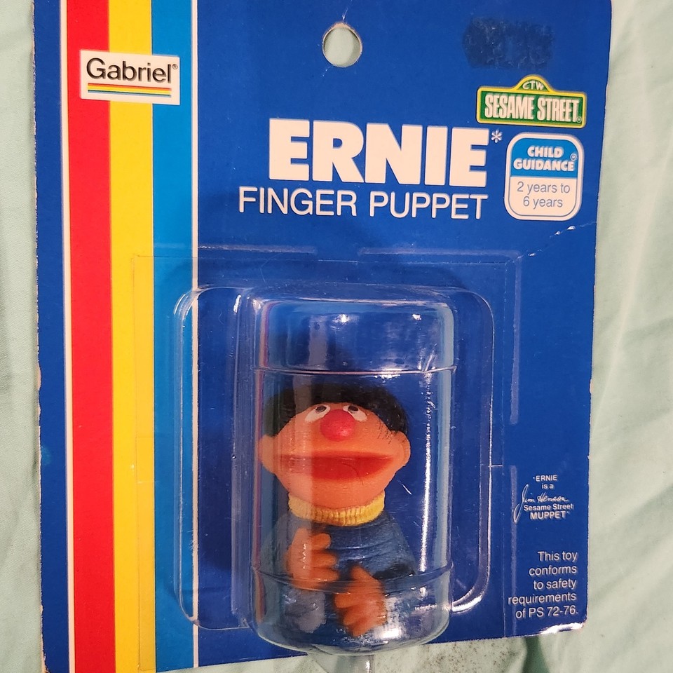 Lot 4 vintage Gabriel sesame street finger Puppets Ernie cookie monster ...