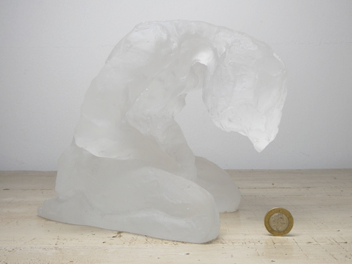 Vintage Abstract Brutalist Vandalised Glass Resin Female Sculpture ...