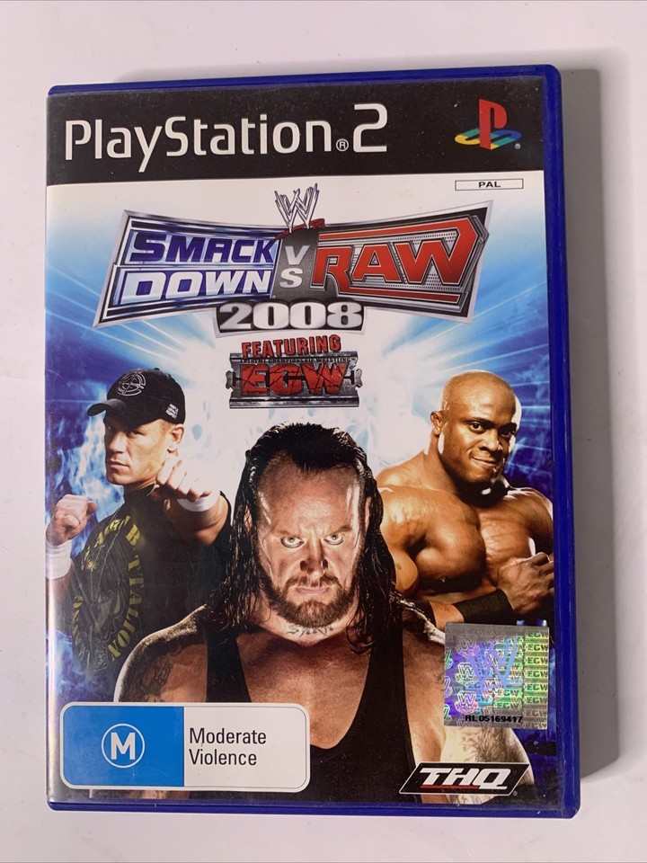 WWE Smackdown Vs Raw 2008 PS2 Sony Playstation 2 PAL Game Complete ...