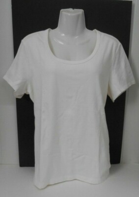 New~Just My Size/JMS~Sz 2X 100% Cotton~White Short Sleeve V-Neck Shirt ...