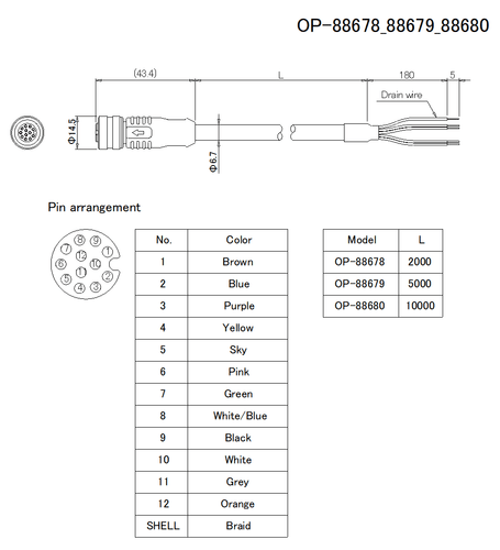 1pcs Keyence OP-88680 10 Meter Cable | eBay