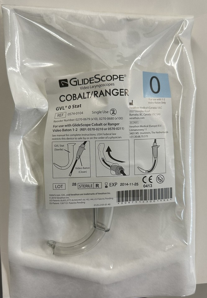 Case of 10 - GlideScope GVL 0 Stat 0574-0104 | eBay