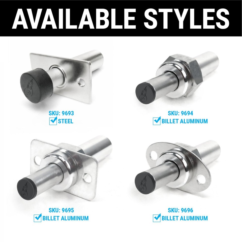 Adjustable Billet Door Popper w/ Rectangle Mounting Plate for Shaved ...