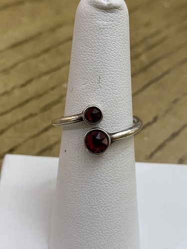 Alex And Ani Designer Signed Sterling Silver 925 Ring Red Stones Size 7 ...