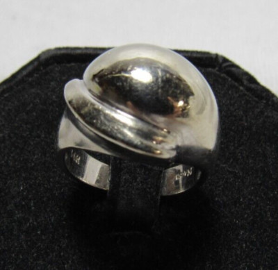 Vintage Kaco 14k White Gold Dome Ladie's Band Sz 6 Men's Pinky Ring 8 ...