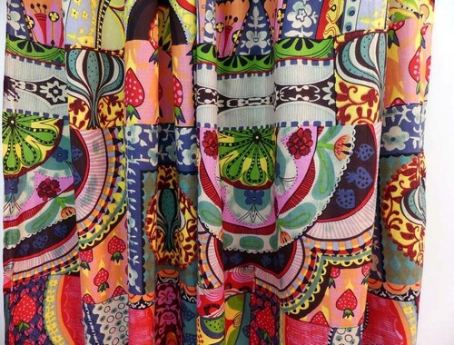 Indian Cotton Stylized Fruit & Vegetable Design Fabric Multi Print ...