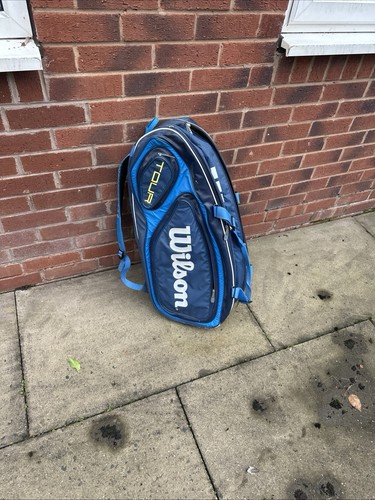Wilson Tour Tennis Bag Rackets Blue White VGC Sports Straps Durable ...
