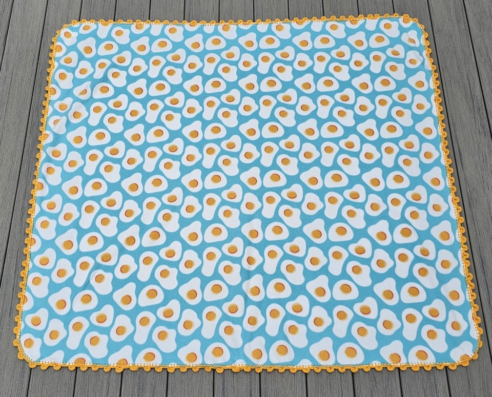 Ornate Kids Whimsical Project Linus Charity Fried Egg Blanket Cotton ...