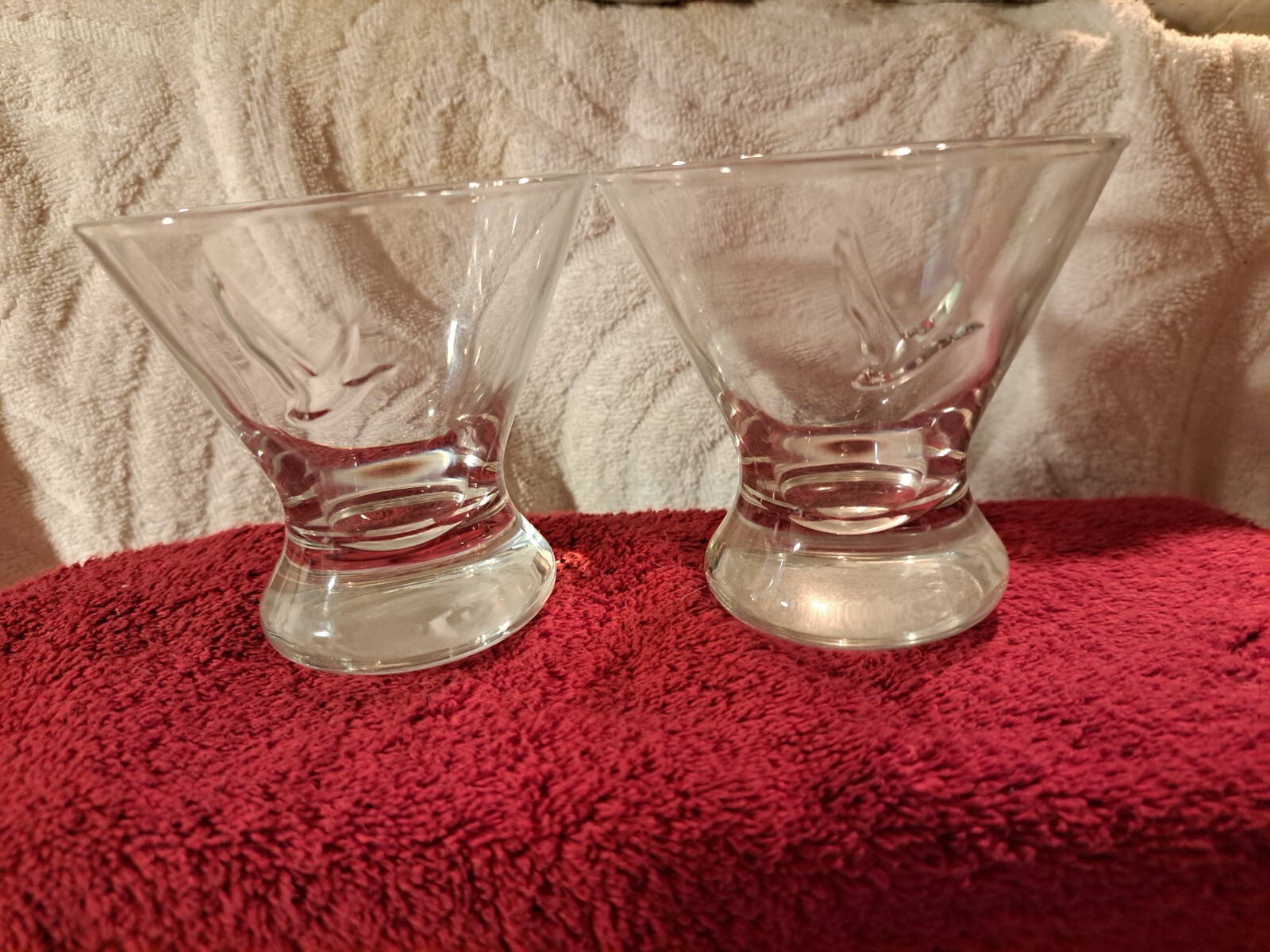Embossed Grey Goose Logo Stemless Clear Vodka Martini Glasses Set of 2 ...