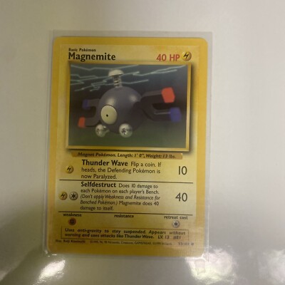 Pokémon TCG Magnemite Base Set 53/102 Regular Shadowless Common | eBay