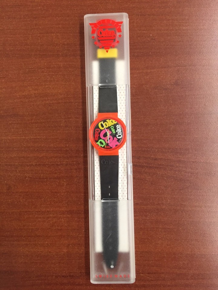 SWATCH COKE COCA COLA RARE VINTAGE Quartz Watch FUNKY!! 80'S 90'S ...