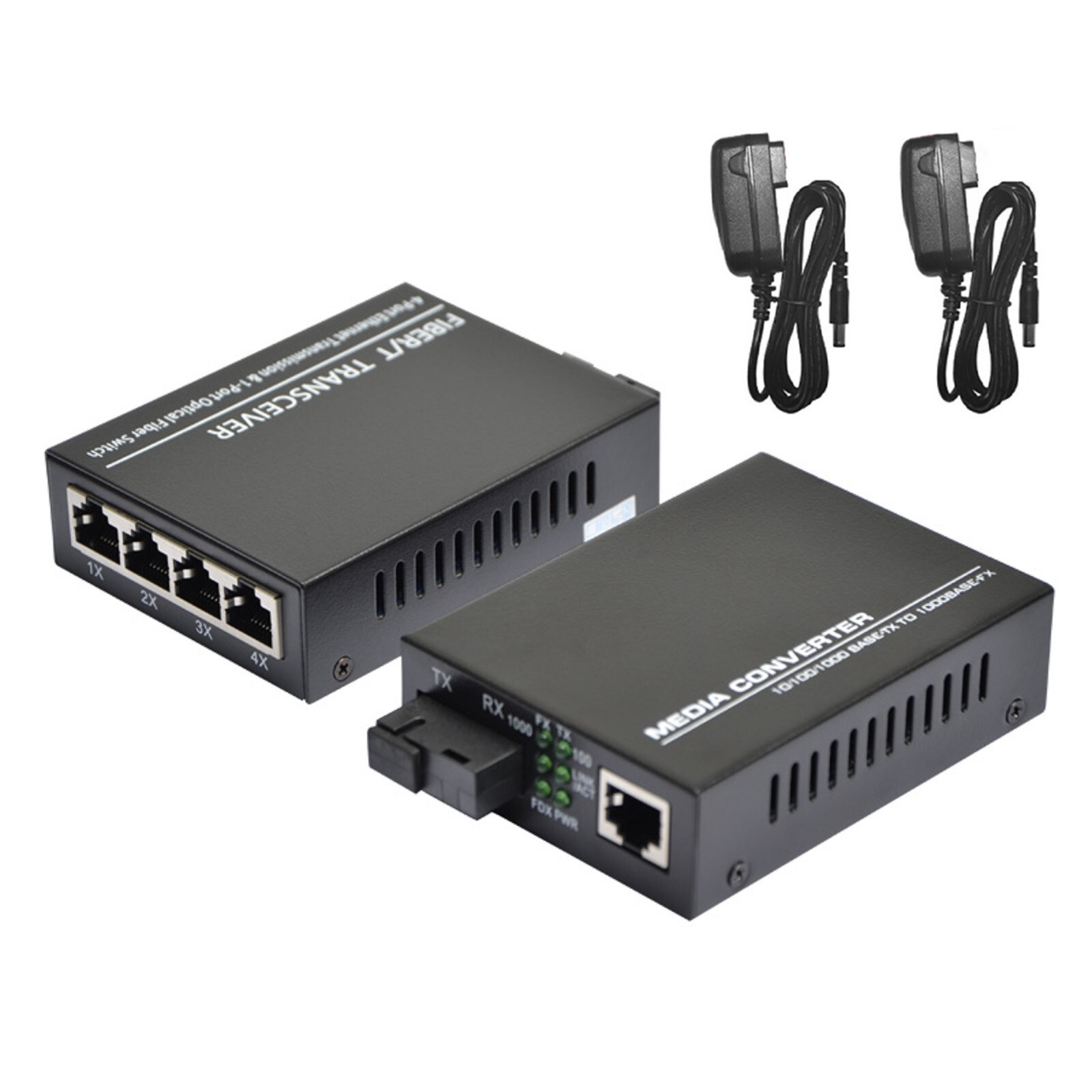Gigabit Ethernet Media Converter Single Mode Port 4 RJ45 And 1 SC ...