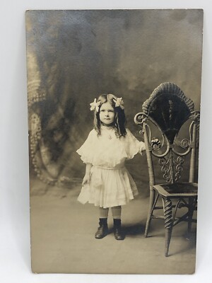 Postcard Little Girl in White Dress Philadelphia Pennsylvania Real ...