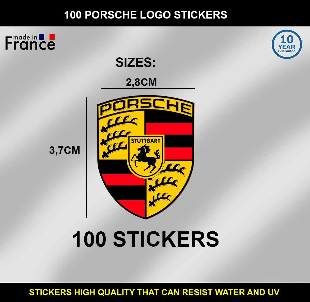 PORSHE AUTOCOLLANT WATERPROOOF STICKERS SMALL SIZES 5CM (Demande ...