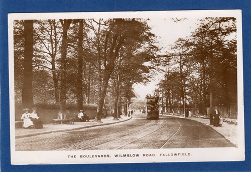 The Boulevard Tram Wilmslow Road Fallowfield Manchester RP pc used 1913 ...