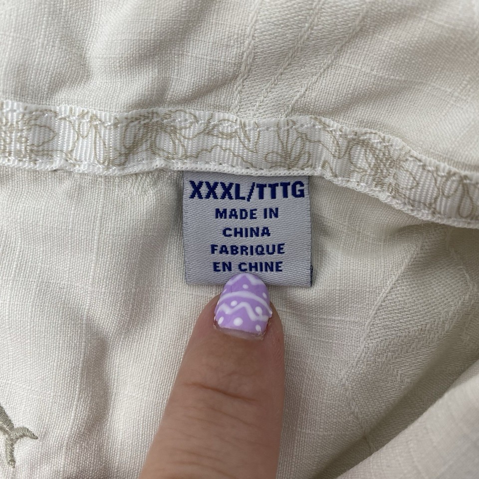 Tommy Bahama Men's XXXL Silk Cream Tropical Short Sleeve Button Front Shirt | eBay