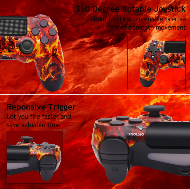 Skull Design Wireless PS4 Controller for PS4, PS4 Slim, PS4 Pro & PC, New. | eBay