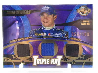 BRIAN VICKERS 2004 WHEELS TRIPLE RACE USED HAT RELICS! #053/160! | eBay