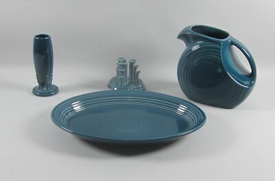 Homer Laughlin FIESTA JUNIPER Ceramic Platter, Pitcher, Vase ...