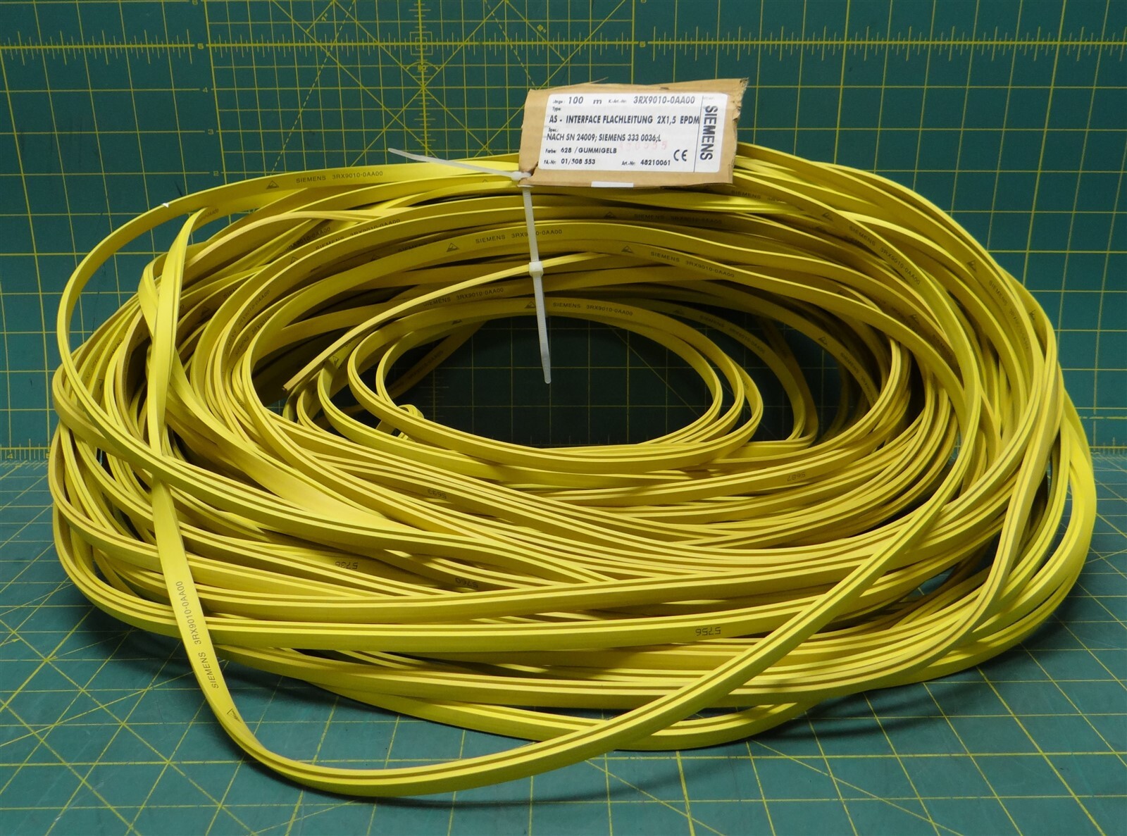 79 meters Siemens 3RX9010-0AA00 AS-i Shaped Yellow Cable Rubber 1.5mm2 ...