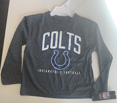 NFL Indianapolis Colts Shirt Boys Girls Kids Large (7/6X) Gray Long ...