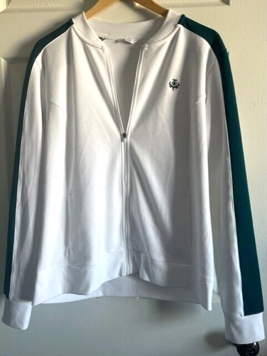 Lady Hagen Women's L Full-Zip Golf Jacket Bright White Hunter Green ...