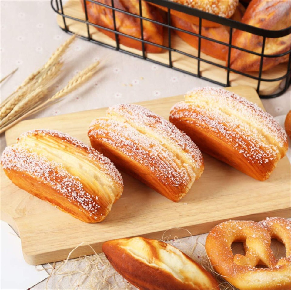 2PCS Artificial Lifelike Fake Millefeuille Bread Simulated Puff Pastry ...