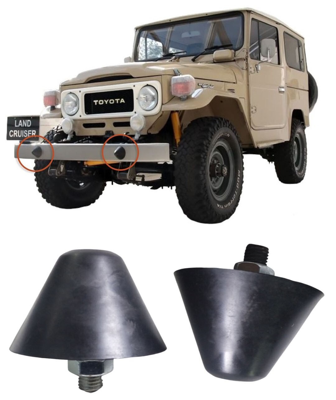 Toyota FJ40 FJ45 HJ45 BJ45 BJ40 BJ43 BJ46 Land Cruiser Rubber Bumper ...