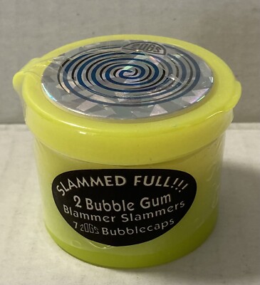 Vintage 1993 Zeebs ZOGS (Pogs) Bubble Gum Container Neon Yellow Milk ...