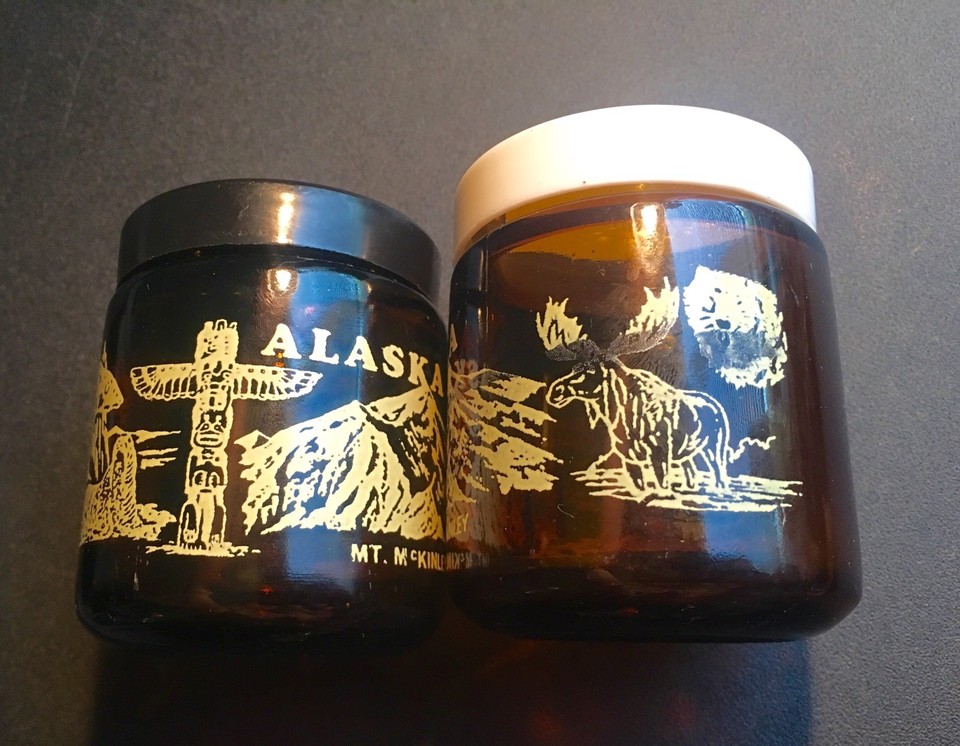 Vintage Mt. McKinley (renamed Denali) Alaska GLASS Salt & Pepper ...