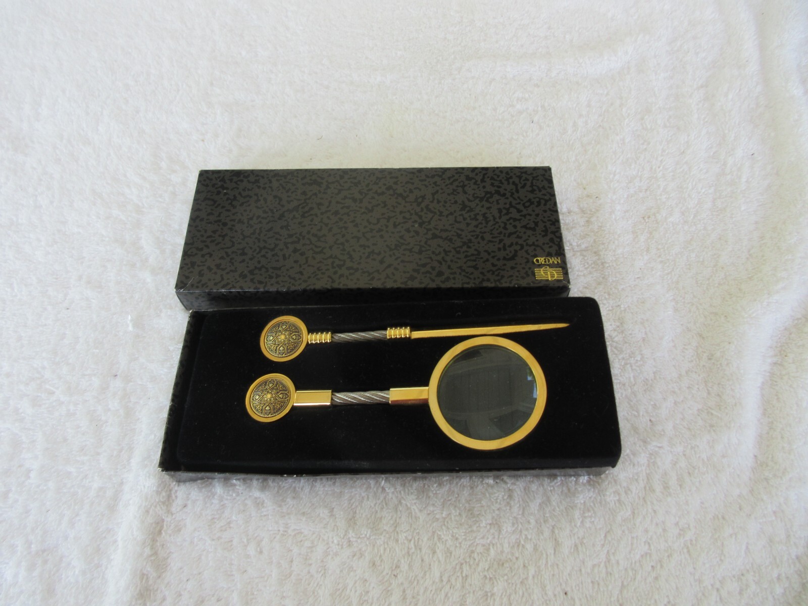 2 PIECE SET OF "CREDAN" [ MAGNIFYING GLASS & LETTER OPENER ]~NICE!! | eBay