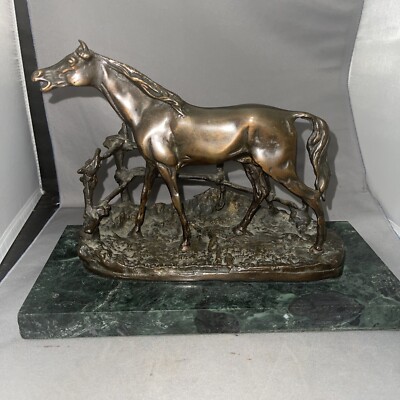 Antique Bronze Sculptured HORSE Statue by P.J. MENE (Pierre Jules Mene ...