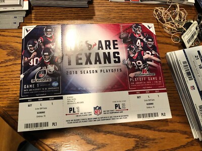 2018 19 HOUSTON TEXANS SEASON TICKET STRIP SHEET SET PLAYOFFS COLTS ...
