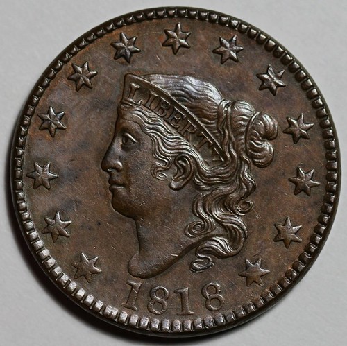 1818 Coronet Head Large Cent - US 1c Copper Penny Coin - L2 | eBay