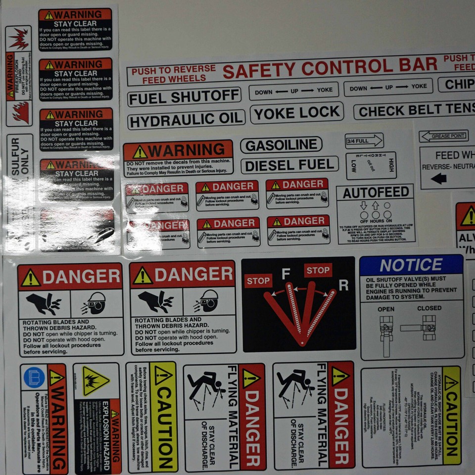 Morbark Wood Chipper Safety Decal Sticker Kit, UV laminated | eBay