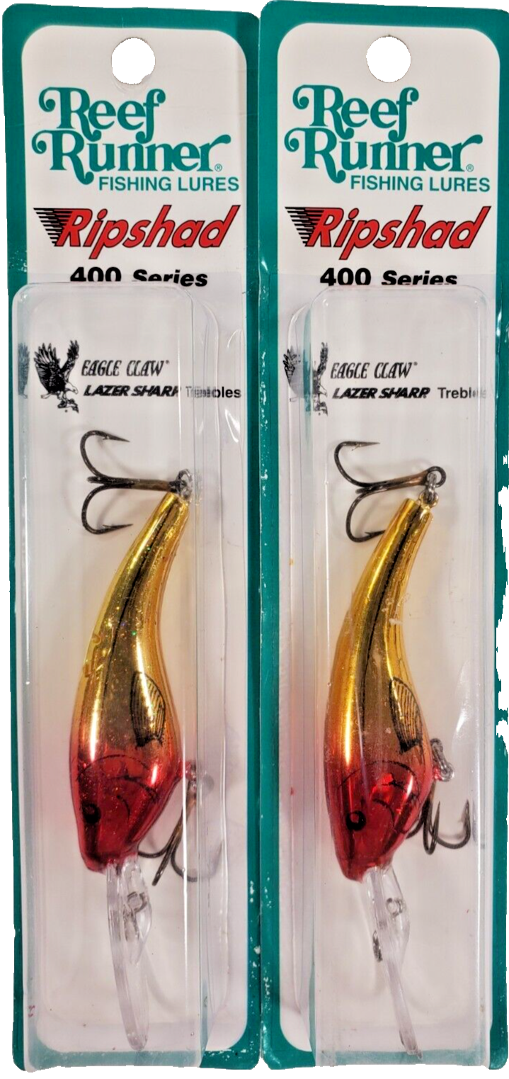 Lot of 2 - Reef Runner Ripshad 400 Series 4" Crankbaits Fishing Lure ...