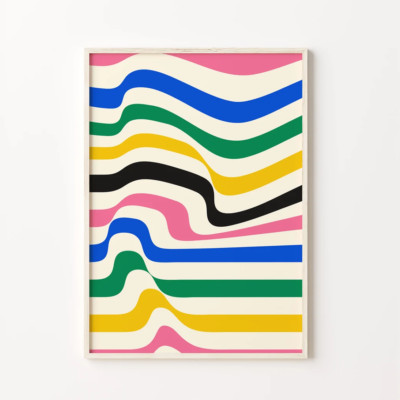 Vibrant and Colorful Funky Wall Art poster Choose your Size | eBay ...