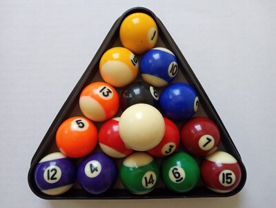 Vintage 1 1/2" Mini Pool Ball Set Miniature Billiards With Rack | eBay