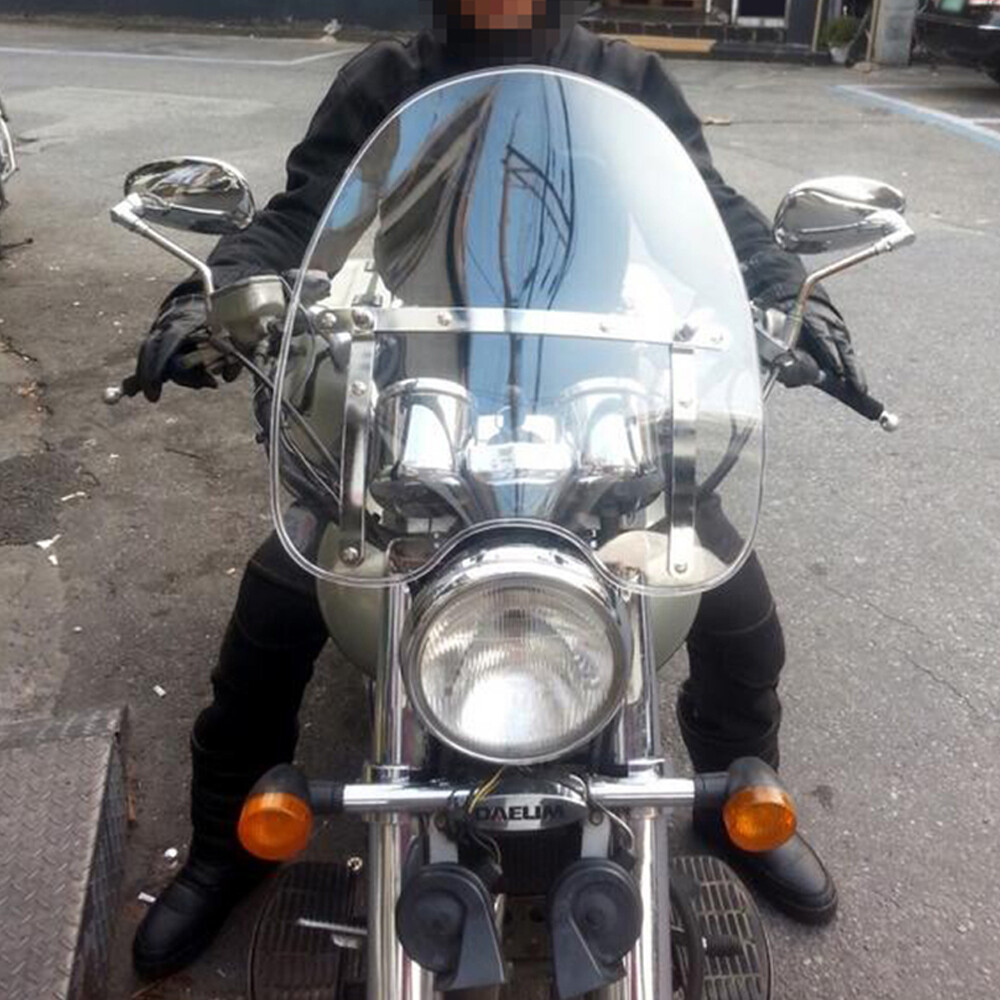 1'' 7/8" Clear Windshield Windscreen For Harley Dyna Softail Sportster ...