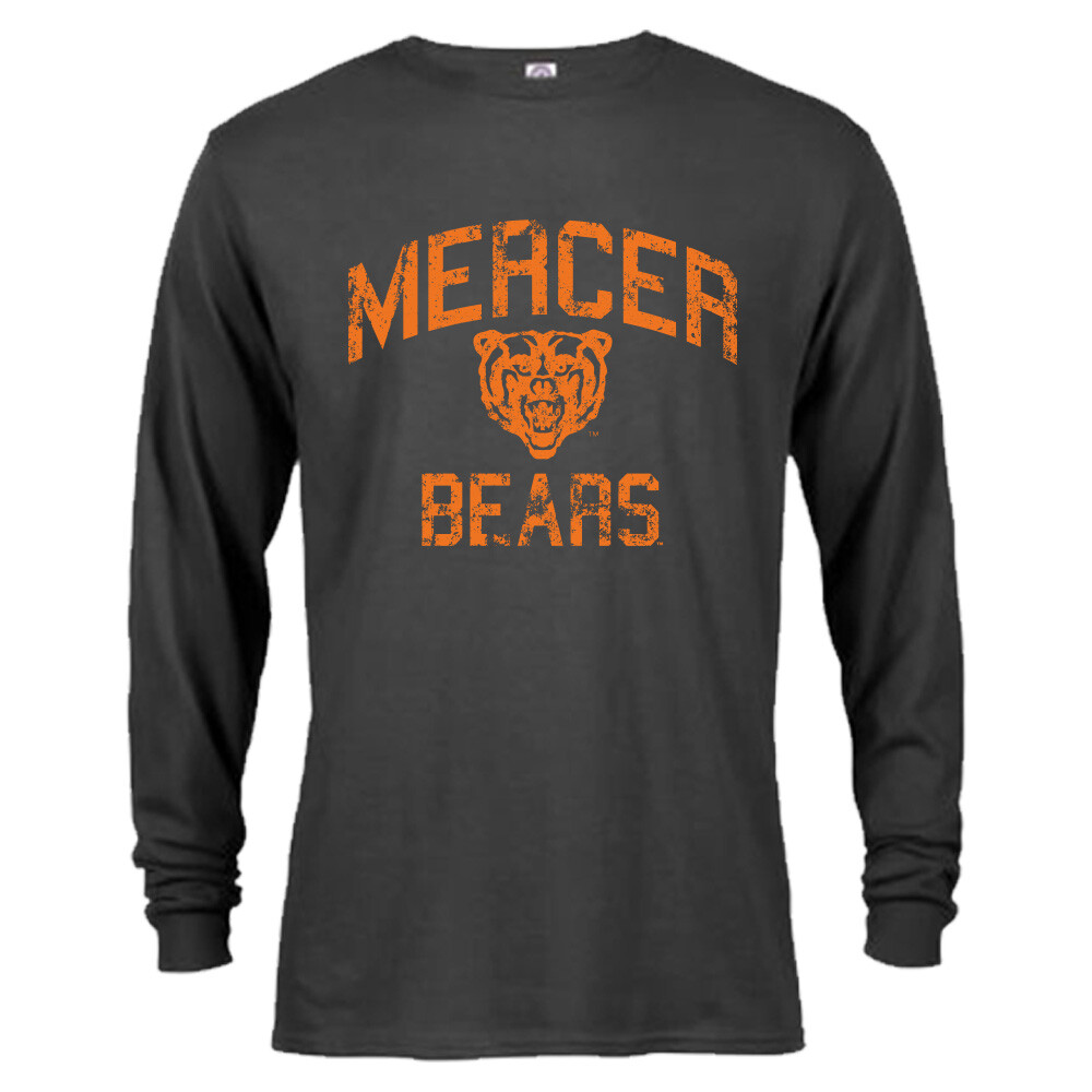 Mercer University Bears MU Distressed Retro Graphic Design Long Sleeve ...