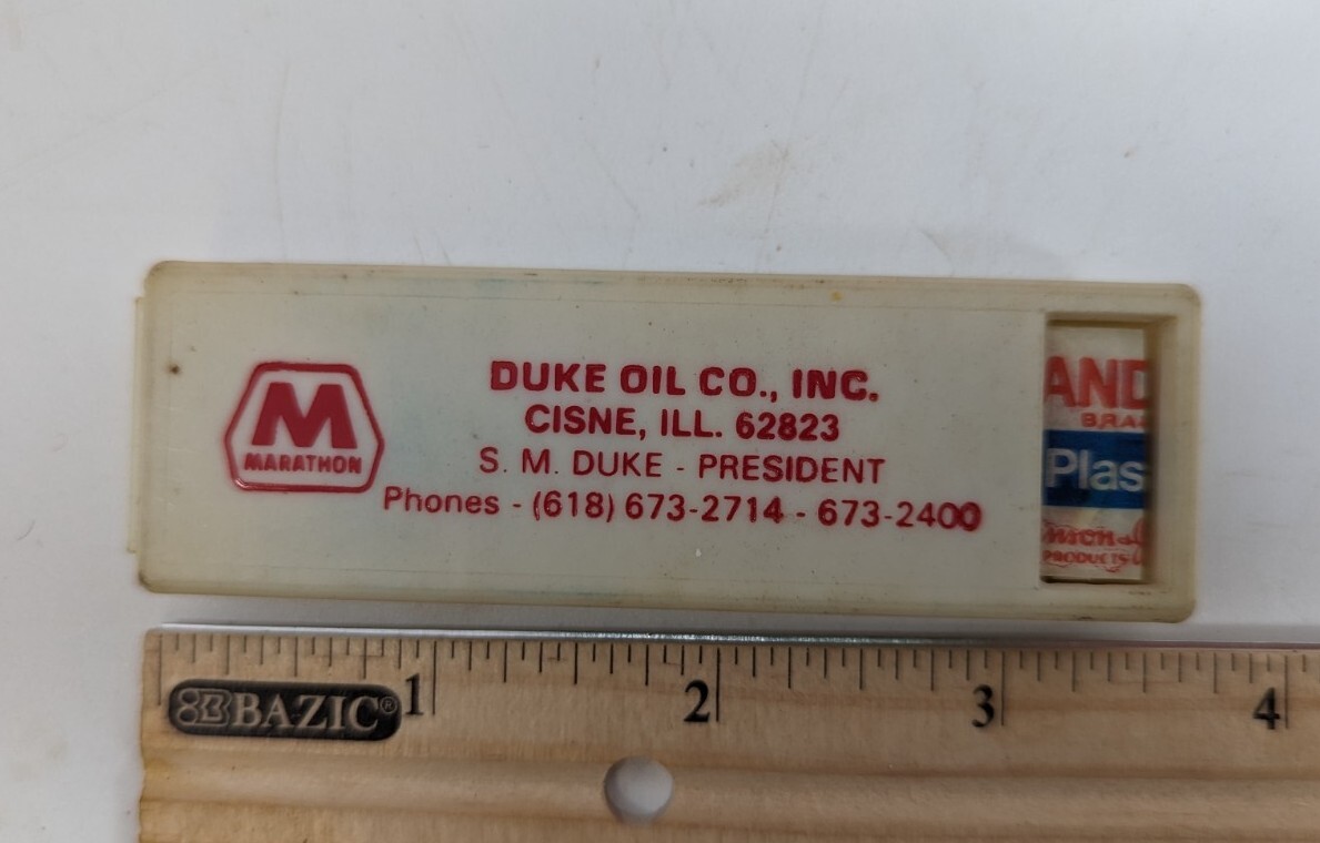 Marathon Oil Duke Oil Company Inc Cisne IL Illinois Bandaid Holder ...